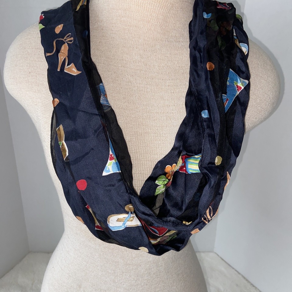 Cejon Accessories 100% silk scarf, 14" x 60", brown autumn leaves ...