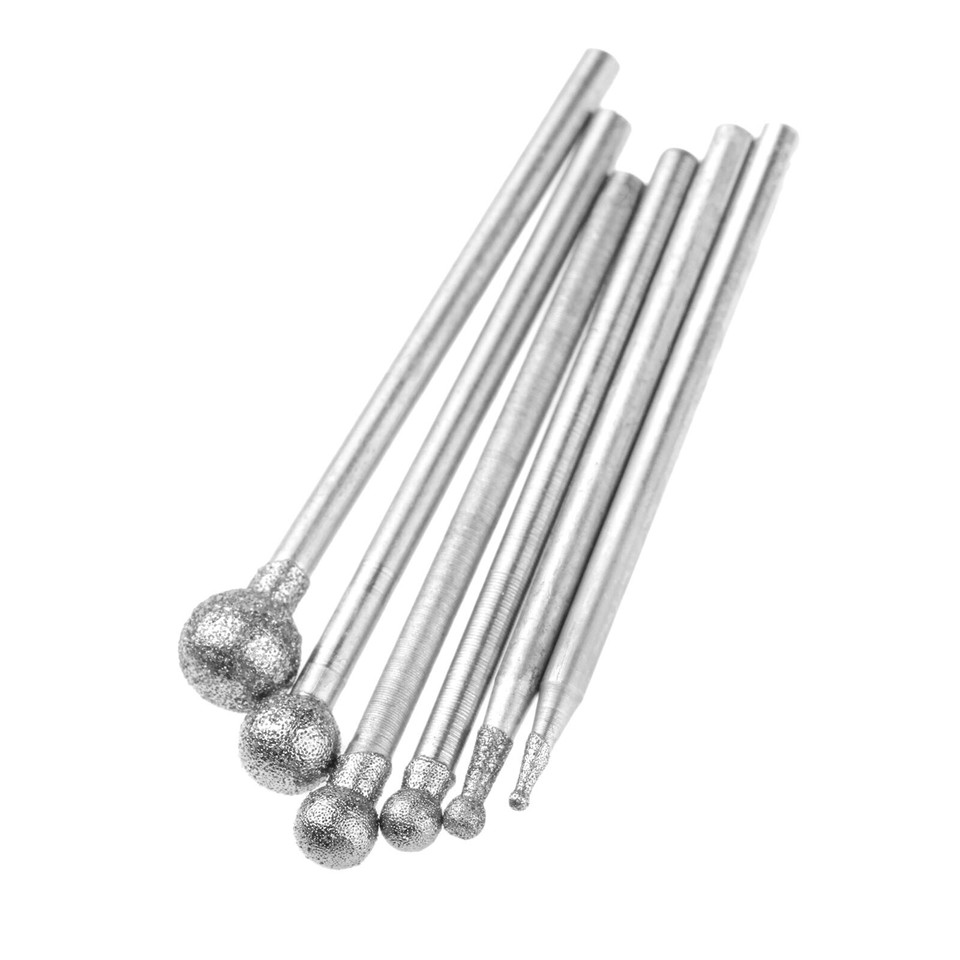 6Pcs F needle Round Ball Spherical Head Mounted Points Grinding Bit Kit ...