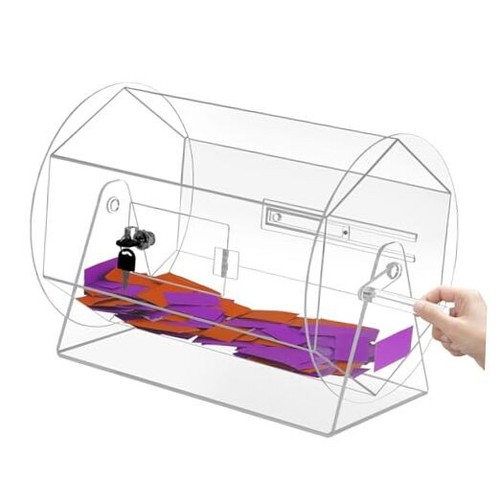 Upgraded Acrylic Raffle Drum with Handle Raffle Ticket Spinner Clear ...