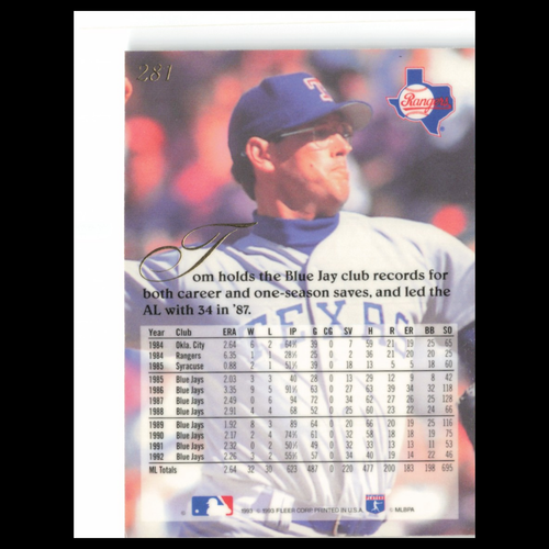 Tom Henke #281 1993 Flair Texas Rangers Baseball Card MLB NM | eBay