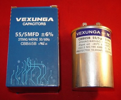 Vexunga Capacitor CBB65B 55/5 MFD +- 6% 370VAC/440vac 50/60 Hz FR6 | eBay