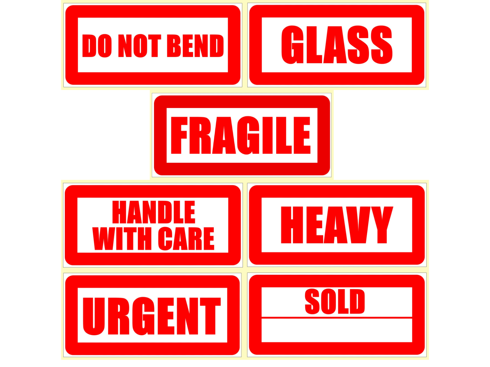 Postage Stickers. Fragile Parcel Labels. Multiple designs/Sizes. Qty 64 ...