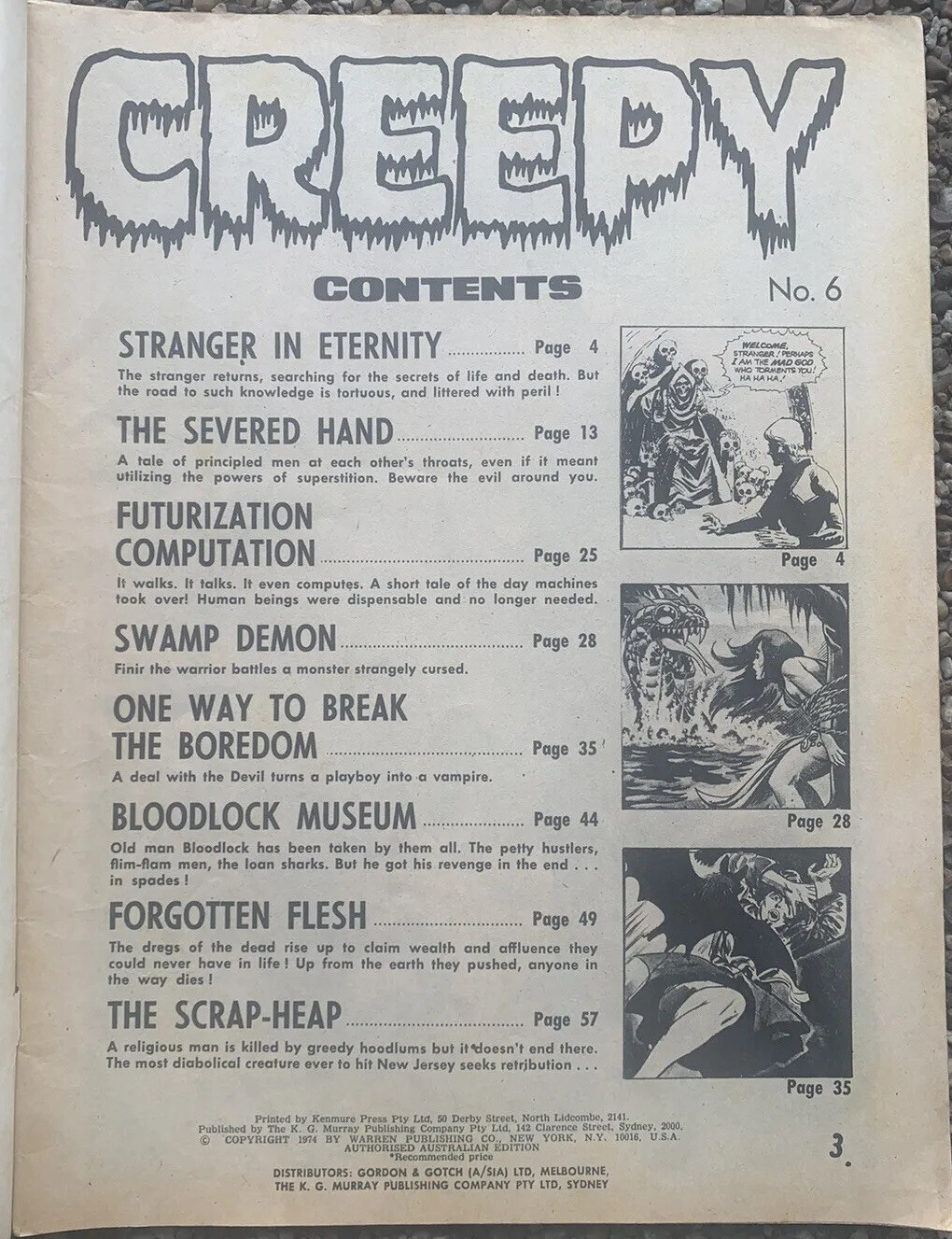 CREEPY 1974 Australian Edition Horror Magazine #6 MANUEL SANJULIAN ...