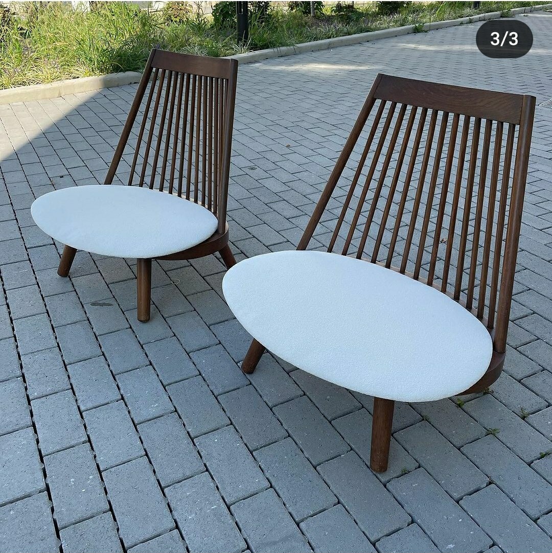 Rare Early Pair Of Spoke Chairs By Kappei Toyoguchi For Tendo Made In ...