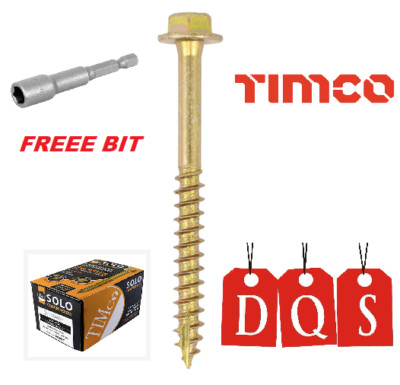 Timco Solo Coach Screw - Yellow Zinc Hex Head - Timber Sleeper Garden ...