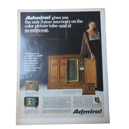 1968 Admiral Console Television - Vintage Print Ad | eBay