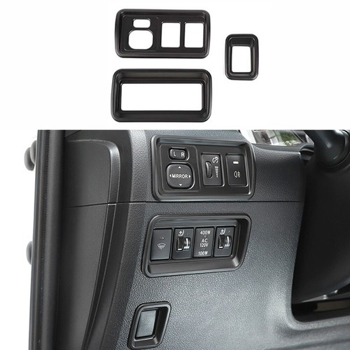 Matte Black Rear View Mirror Button Adjustment Decor Trim Cover for ...