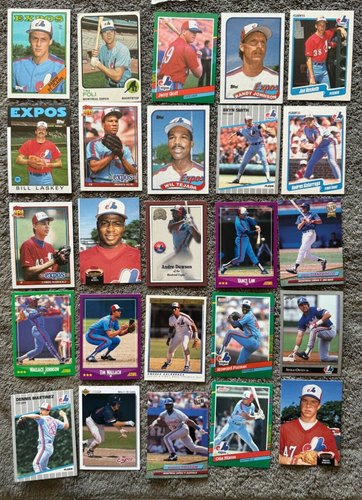 Montreal Expos * 25 Baseball Card Lot ~ Different Years & Vendors ...