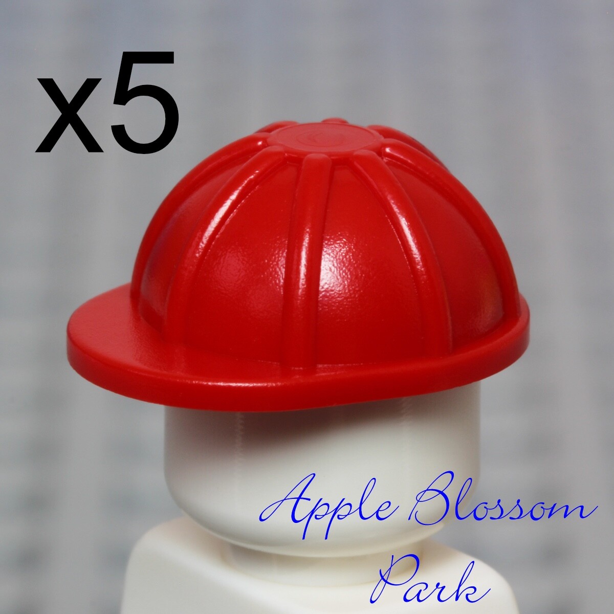 NEW Lego City Lot/5 Minifig RED HARD HAT Construction Worker Cap Head ...