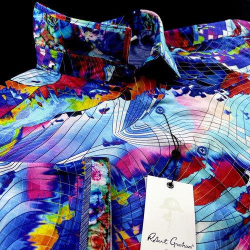 Robert Graham Geometric Abstract Map Print Sport Shirt Big & Tall XLT ...