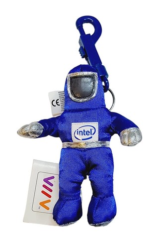 Vintage Intel Bunny People Keychain 1997 Plush Bag Clip Keyring Blue ...