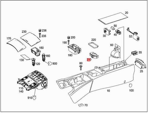 Genuine Cup Drink Holder MERCEDES C216 W216 W221 Coupe Sedan 2216801991 ...