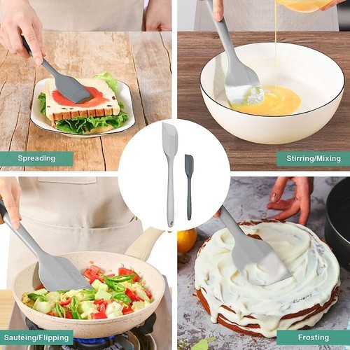 4 pcs Heat Resistant Flexible Scraper Black Kitchen Silicone Scraper ...