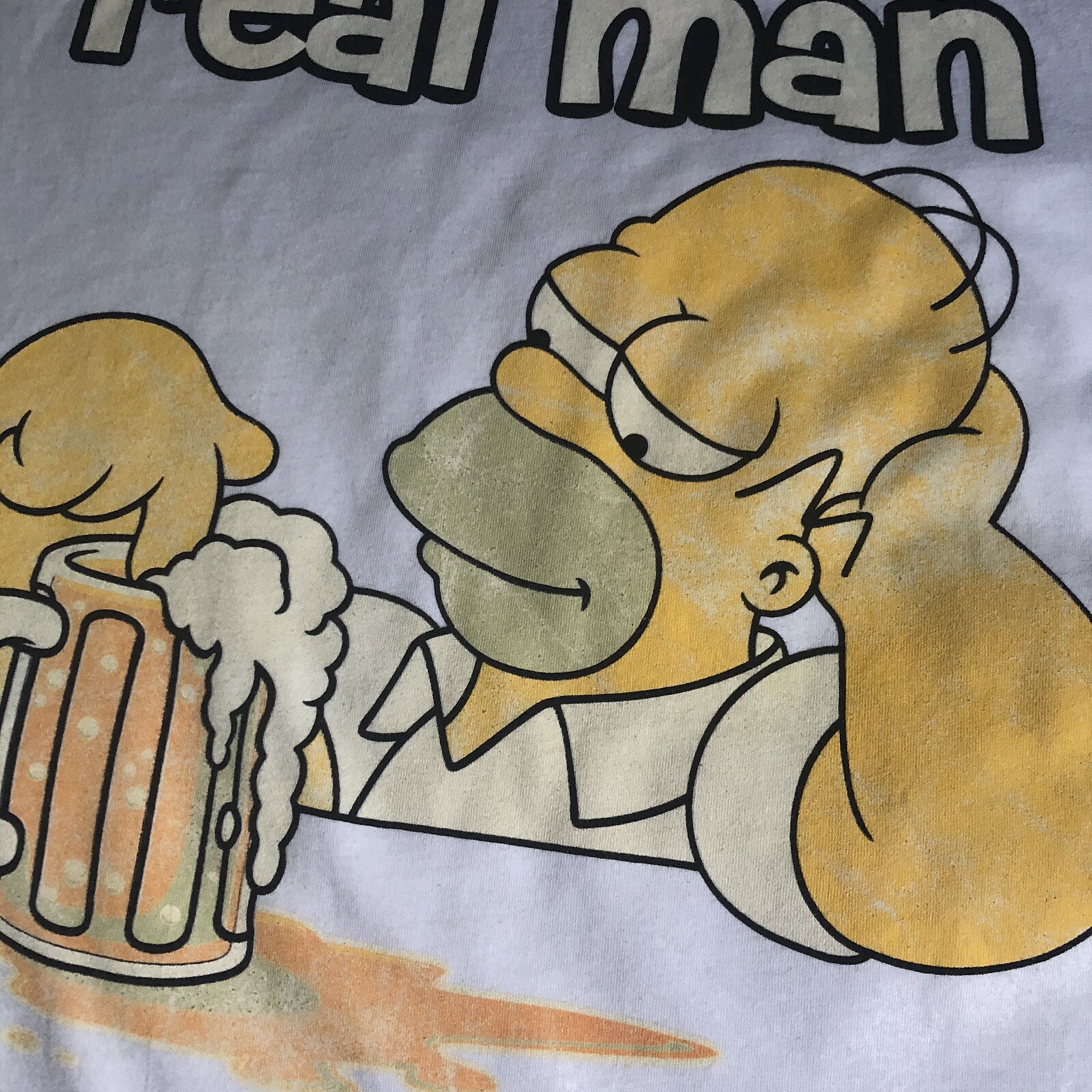 2012 The Simpsons Homer “Real Man Like Beer” Faded Wh… - Gem