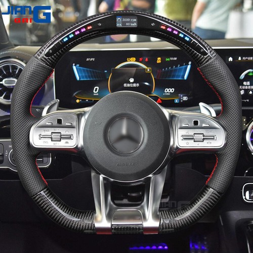 2018-2020 Mercedes Benz AMG G63 C E S GLE Carbon Fiber LED Steering ...