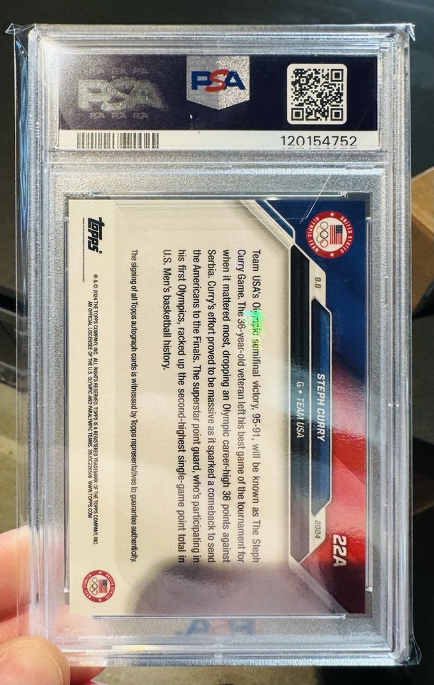 2024 Topps Now Olympics Stephen Curry Auto /10 “FLEX” PSA 9 10 AUTO | eBay