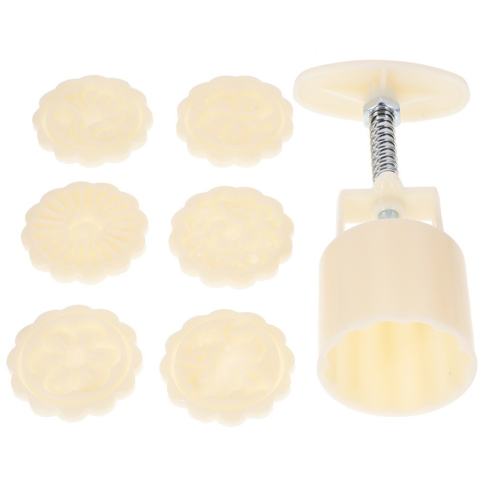 1 Set Moon Cake Mould Cookie Stamp Mid-Autumn Festival Reusable Hand ...