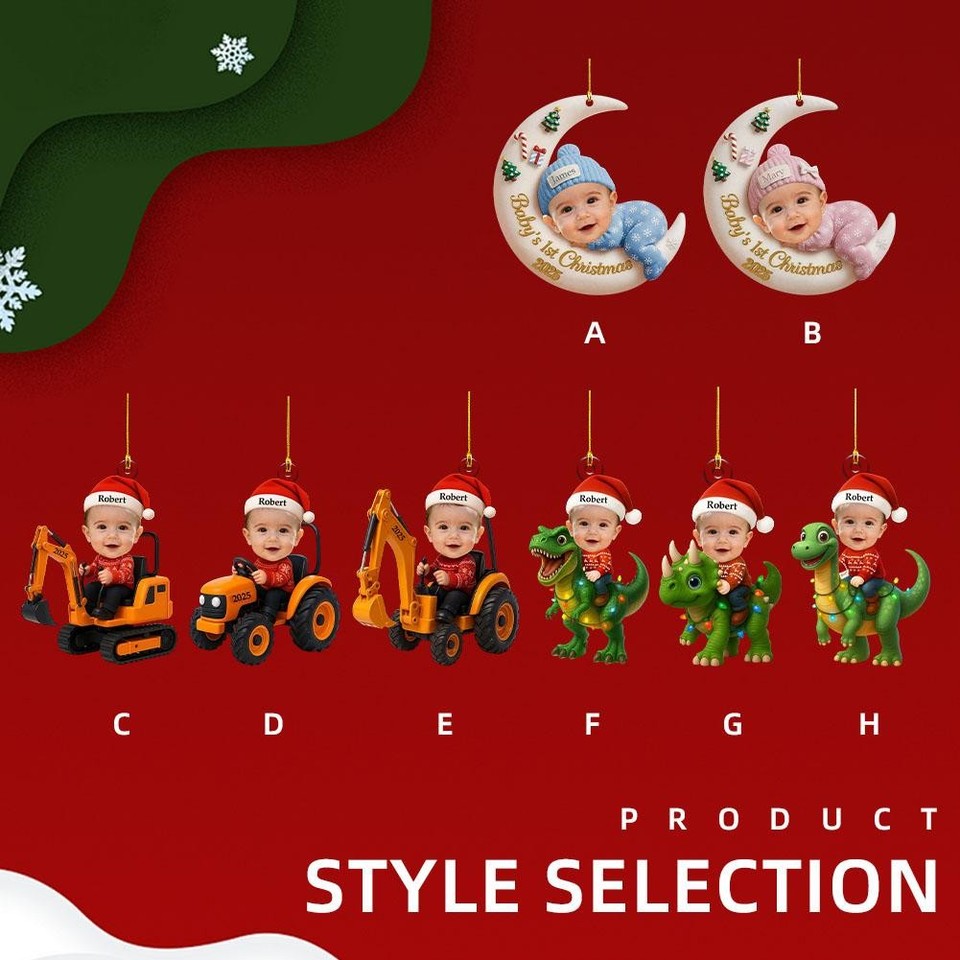 3D Effect Cartoon Little Girl Boy with Dinosaur Christmas Personalized ...