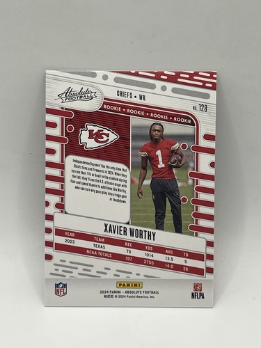 Xavier Worthy Rookie 2024 Absolute Football #128 (RC) | eBay