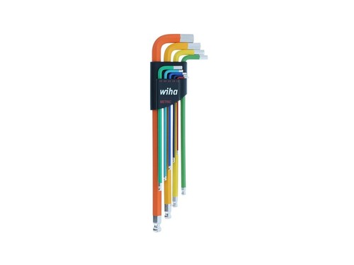Wiha 66980 - 9 Piece Ball End Color Coded Hex L-key Set - Metric ...