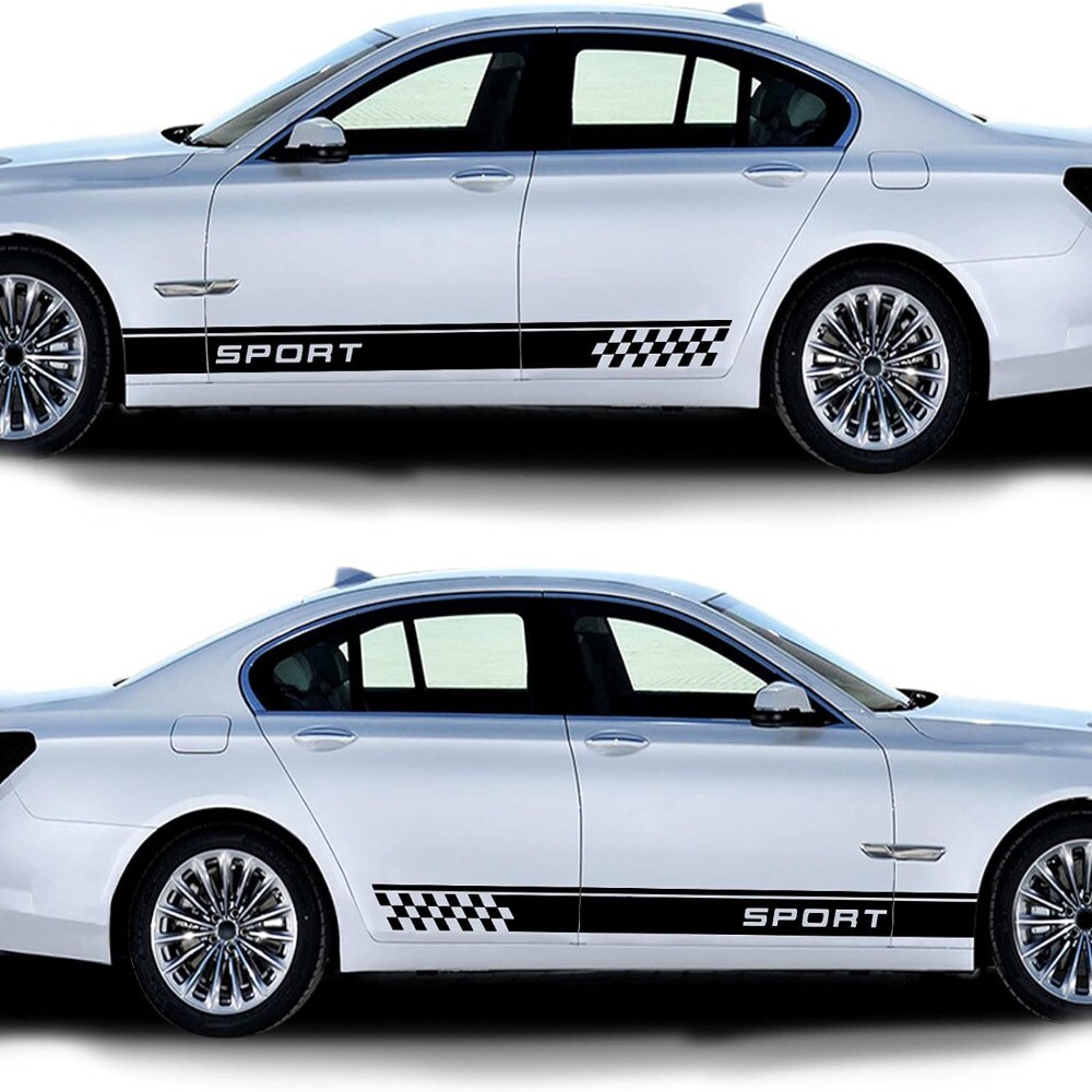 2Pcs 74.80x4.72in Car Side Skirt Decal Stickers for Car,Truck,SUV | eBay