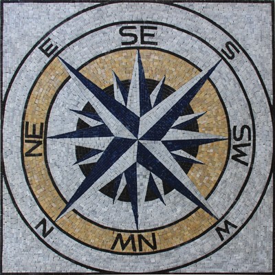 Mosaic Marble Compass GEOMETRICAL Art Design 39x39 Inches | eBay