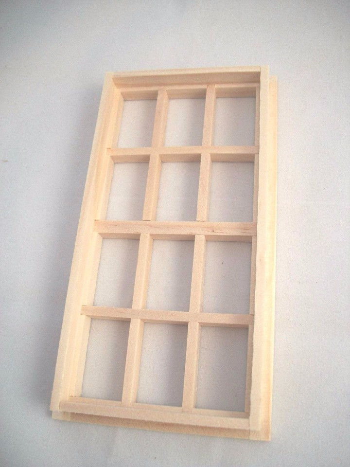 12-Light Window 2-1/2x5" dollhouse 1:12 scale #5024 1pc Houseworks ...