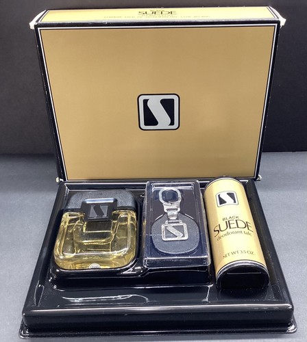 Avon Black Suede 3 Piece Gift Set Cologne Spray, Deodorant Talc ...