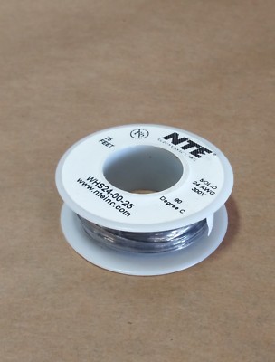 ( 25 FT Spool ) NTE WHS24-00-25 ( 24 AWG ) Solid Hook Up Wire 300V ...