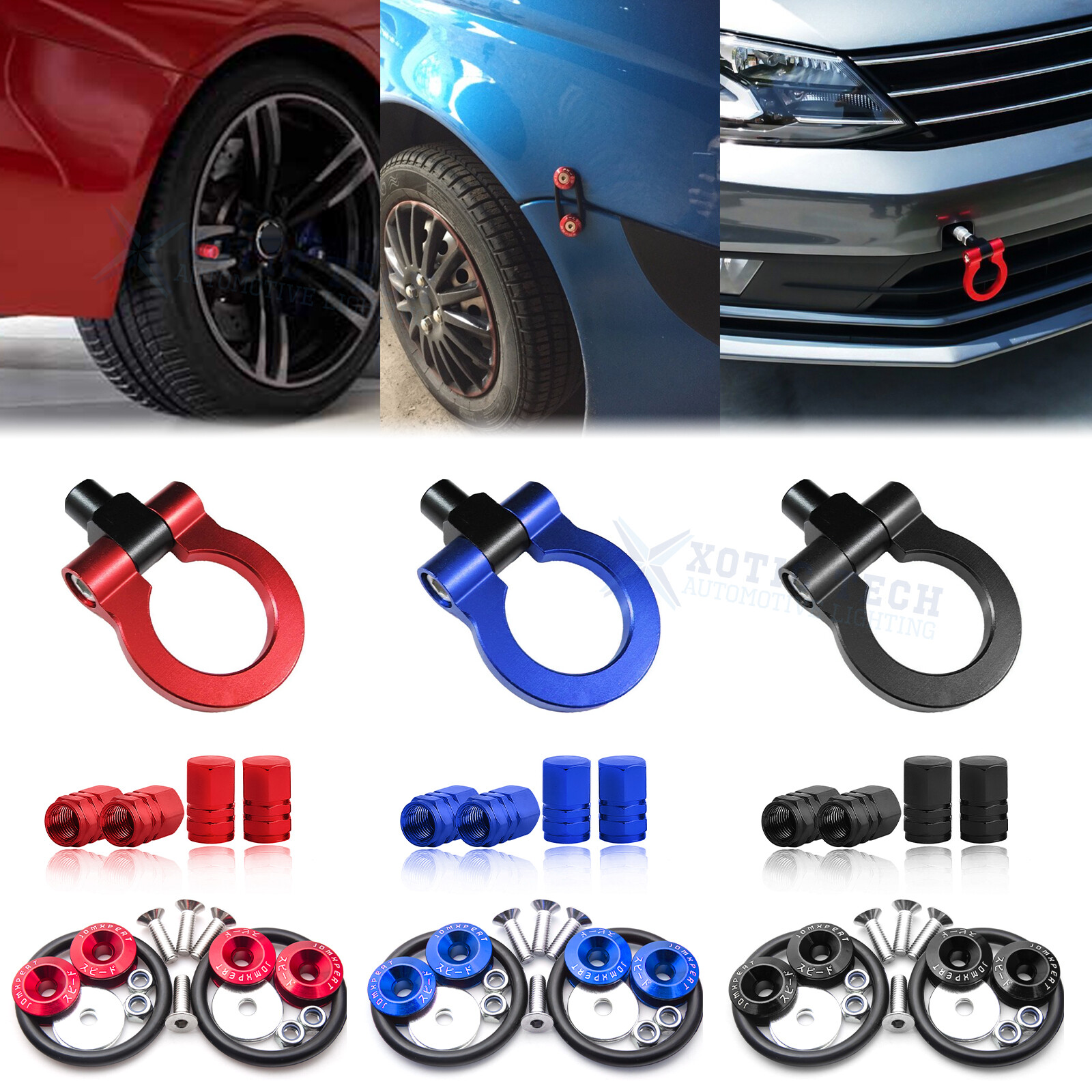 Set Towing Hook+Tire Valve Stem+Release Fasteners For Volkswagen Golf ...