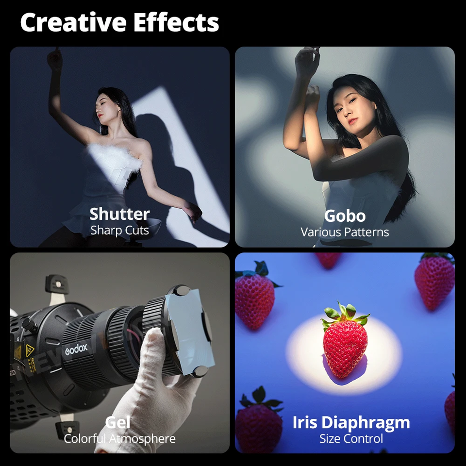 Godox BFP LED Flash Projection Attachment Bowens Mount Photography ...