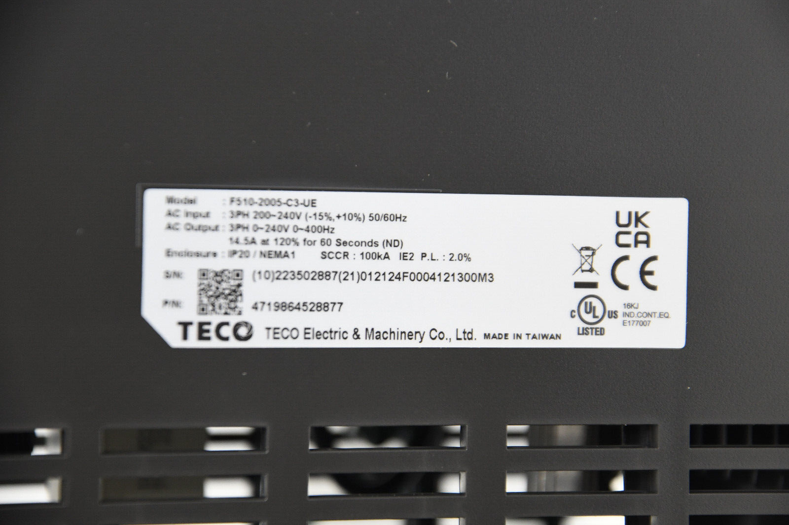 F510-2008-C3-UE Teco/Westinghouse 21A 230V 7.5HP F510 Fan & Pump AC ...