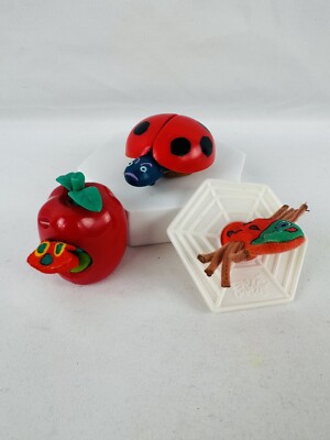 3X ERIC CARLE FINGER PUPPET LADY BUG VERY BUSY SPIDER VERY HUNGRY ...