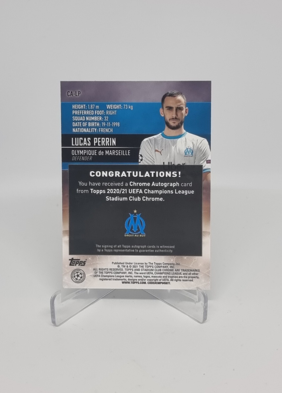 LUCAS PERRIN 2020 - 2021 Topps Stadium Club Chrome Refractor Auto ...