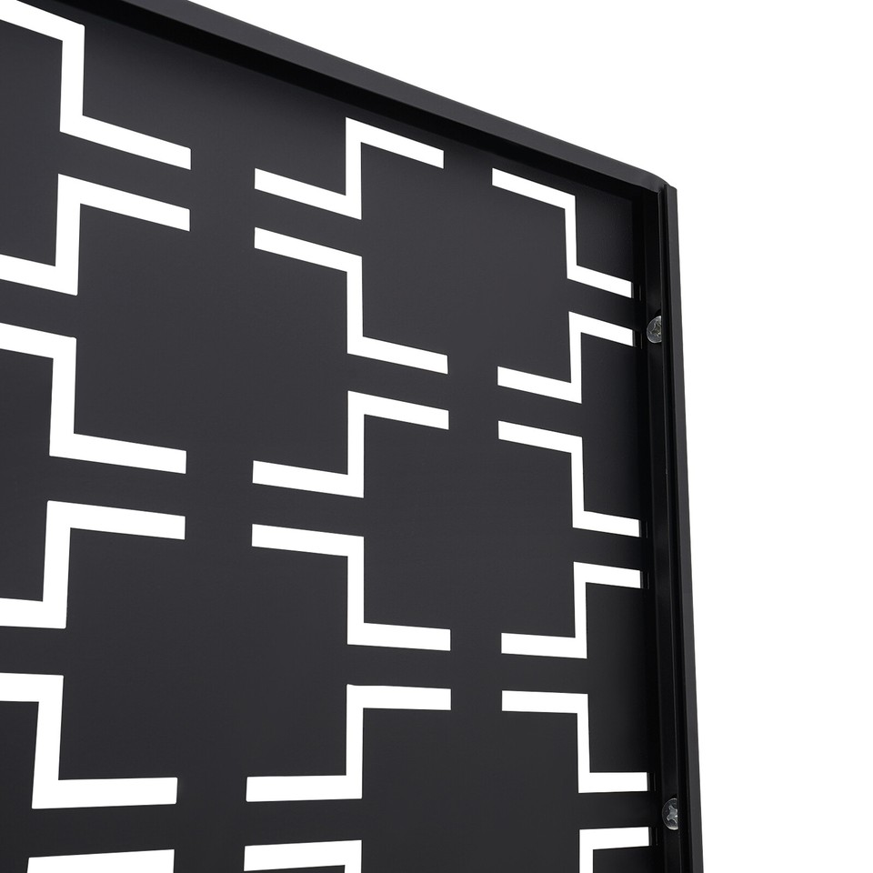 Privacy Screen Metal Freestanding Decorative Fence for Patio Balcony ...