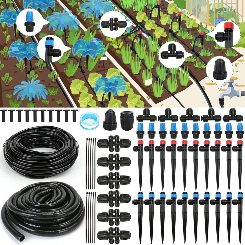 190FT Drip Irrigation Kit – Effortless Watering System for Lush Gardens ...