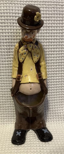 VINTAGE SAD FACE CRYING HOBO CERAMIC HAND PAINTED CLOWN PLANTER 12.5 ...