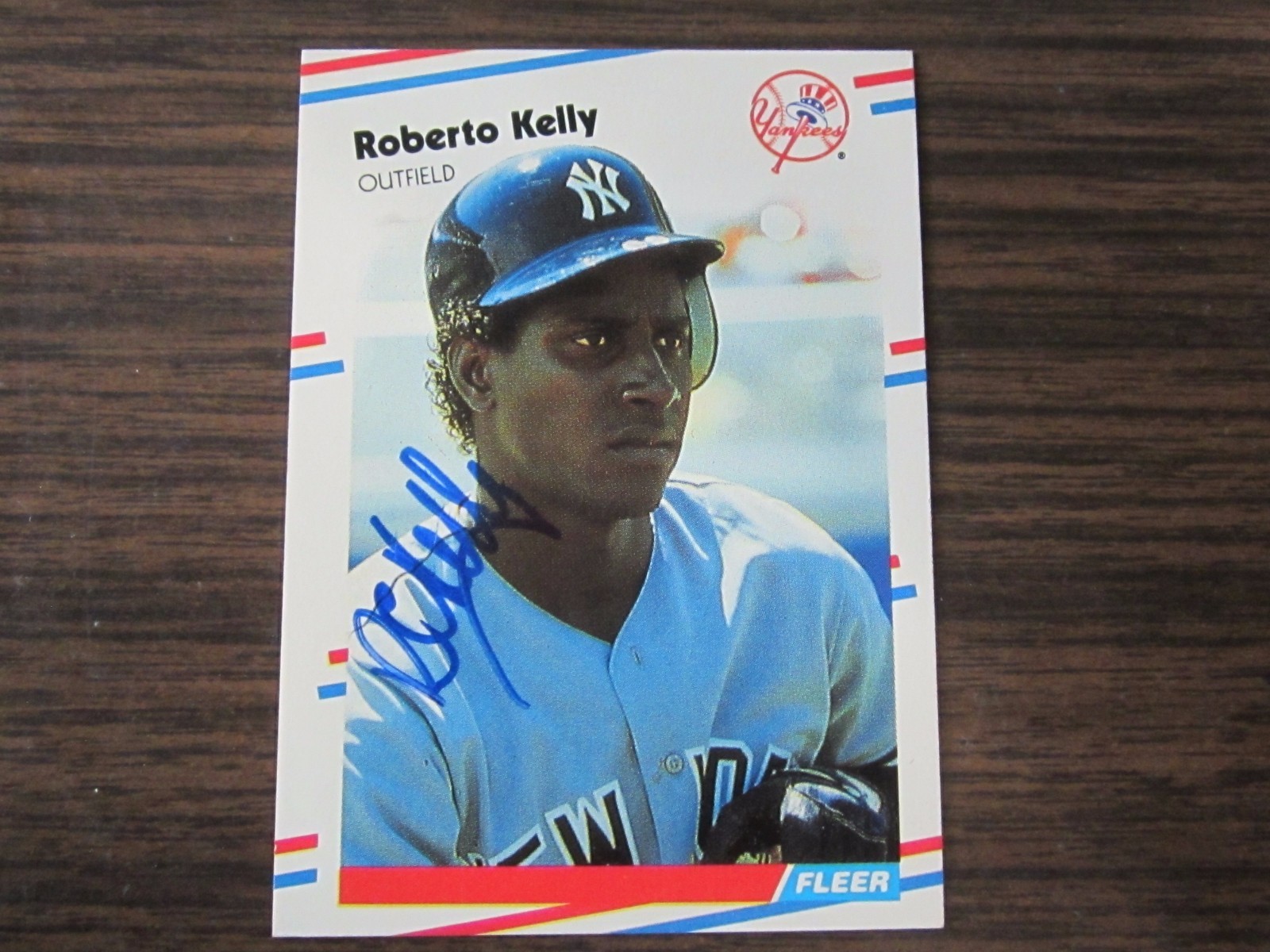 1988 Fleer # 212 Roberto Kelly Autograph / Signed card New York Yankees ...