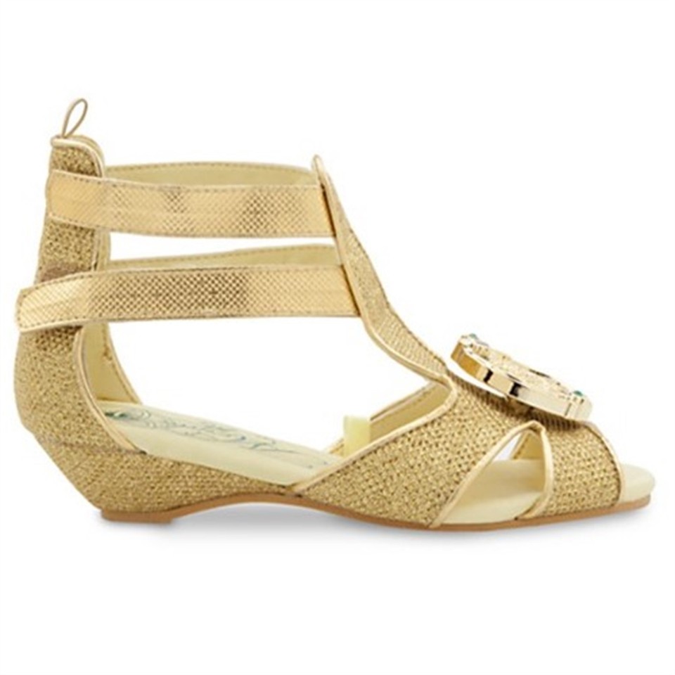 Disney Store Merida Costume Shoes Dress Up Brave Princess Gold Glitter ...