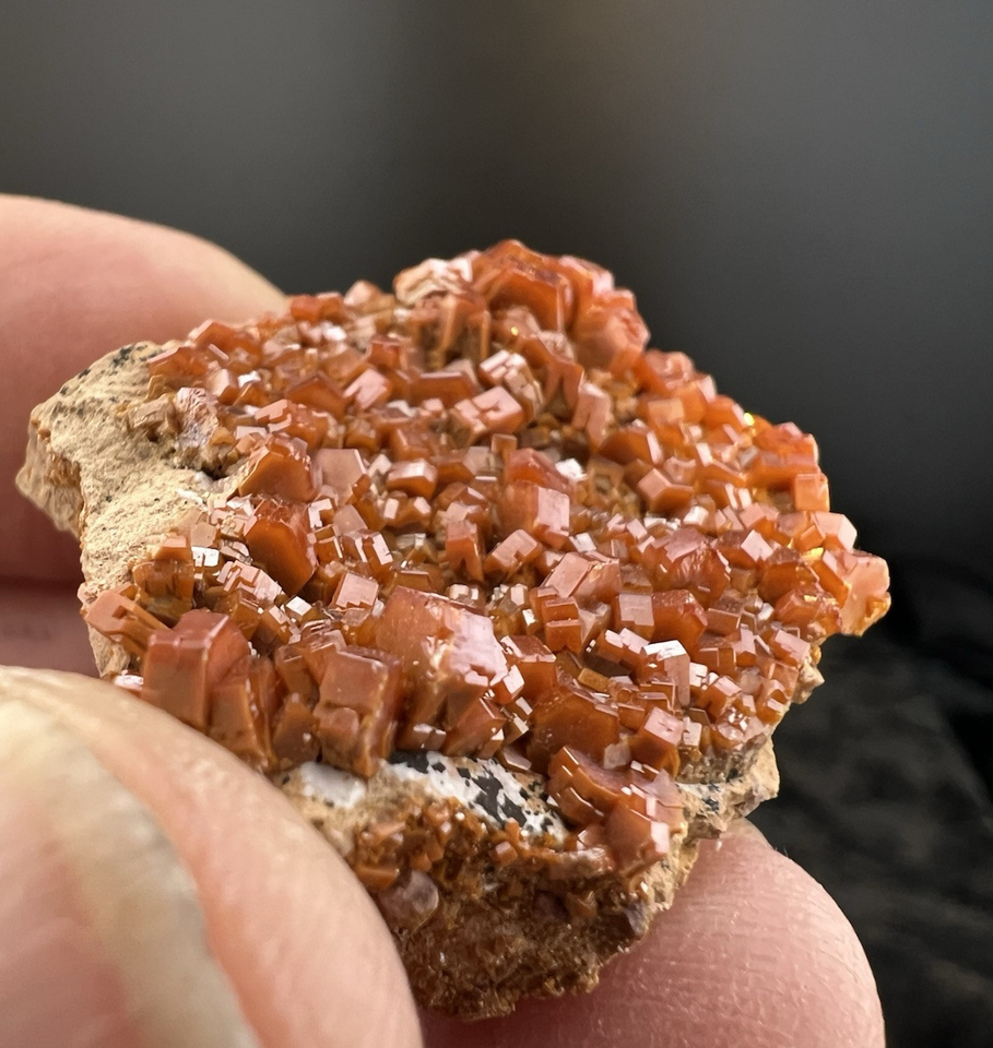 Rare Vanadinite Mineral Specimen Red Hexagonal Crystals in Matrix. 16 ...