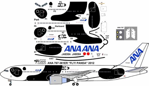 ANA Fly Panda Boeing 767-300 pointerdog7 decals for Revell 1/144 kit | eBay