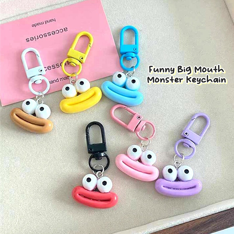 Colorful Sausage Mouth Key Chain Funny Doll Pendant Key Ring Phone Bag ...