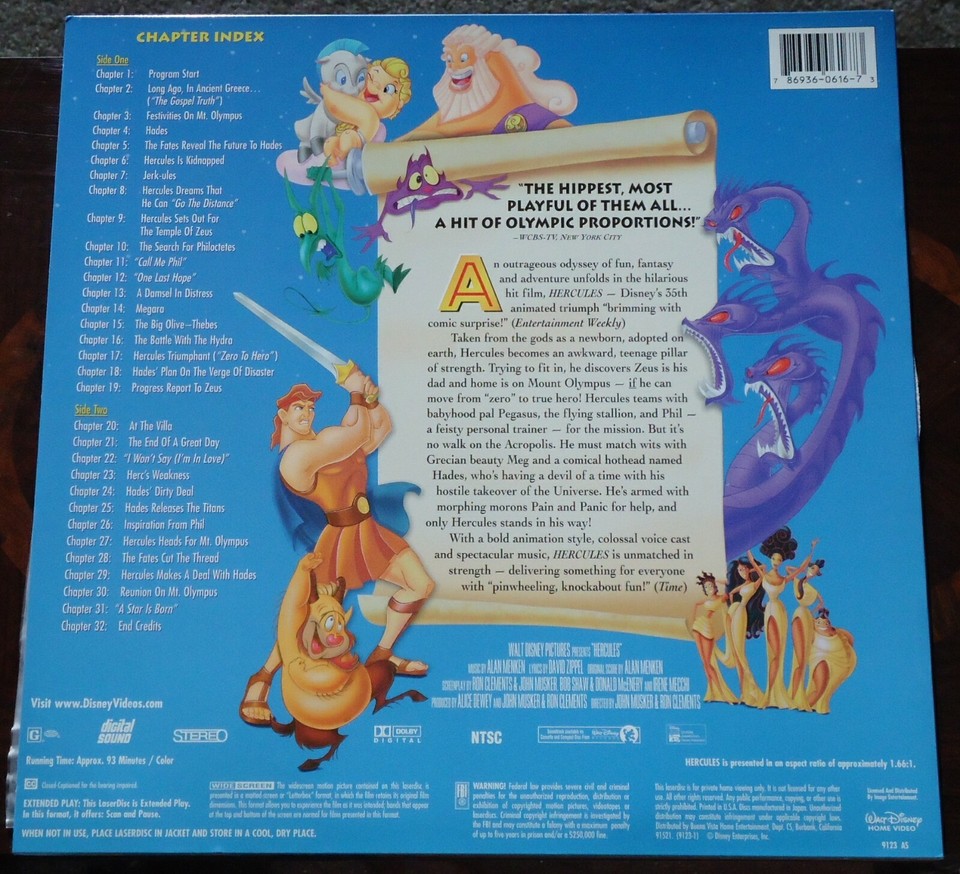 Disney's Hercules Laser Disk no date | eBay