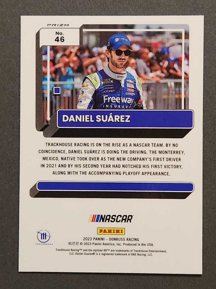 2023 Donruss Optic NASCAR Racing #46 Daniel Suarez Lime Green Pulsar ...