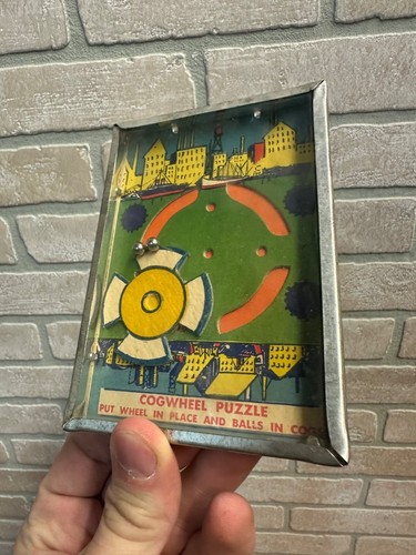 Vintage 1940s Toy Cogwheel Puzzle Dexterity Hand Palm Game - Complete ...