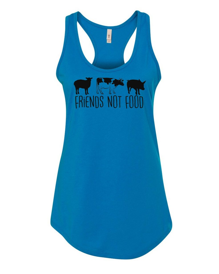 Women's Tank Top Friends Not Food T Shirt Vegetarian Vegan Gift Veggie ...
