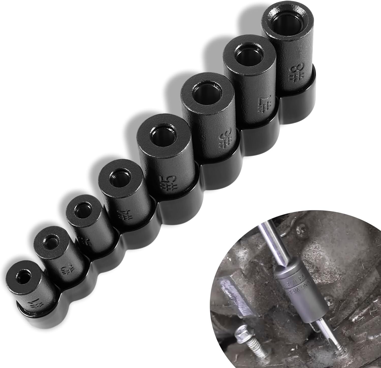 70500 Tap Socket Set W/ 1/4" & 3/8" Drive for 1/2" & 1/8" NPT Taps ...