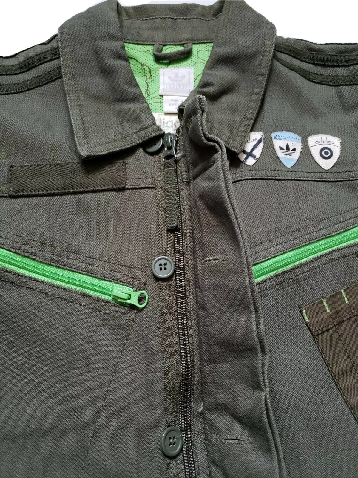 Adidas Women's Army Green Military Field Jacket Size … - Gem