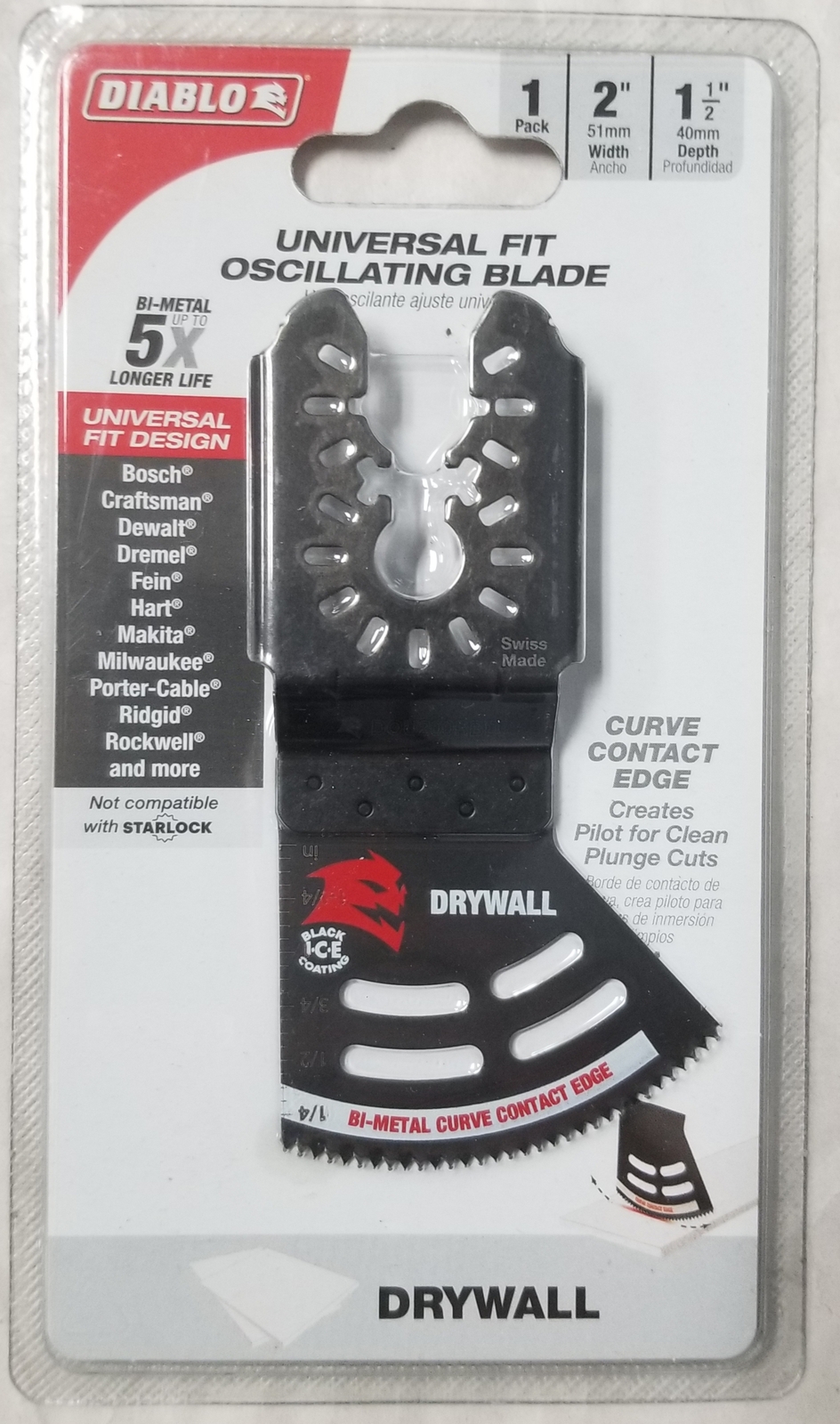Diablo DOU200RBD 2 in. Universal Fit Bi-Metal Oscillating Blade for ...