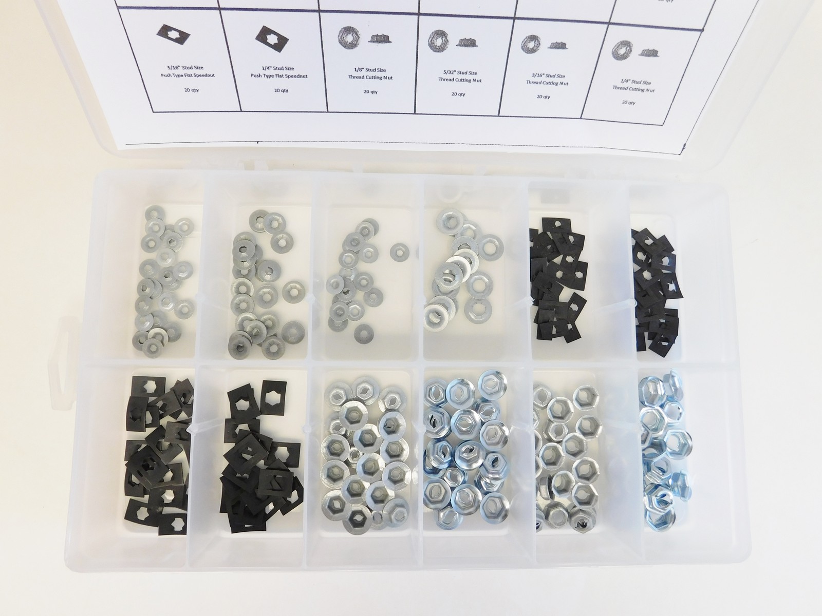 240 pcs 12 Sizes Ford Lincoln Name Plate Script Emblem Nuts & Clips ...